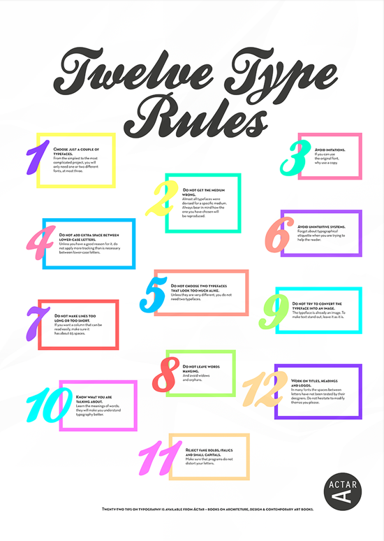 Twelve Type Rules - claraboth