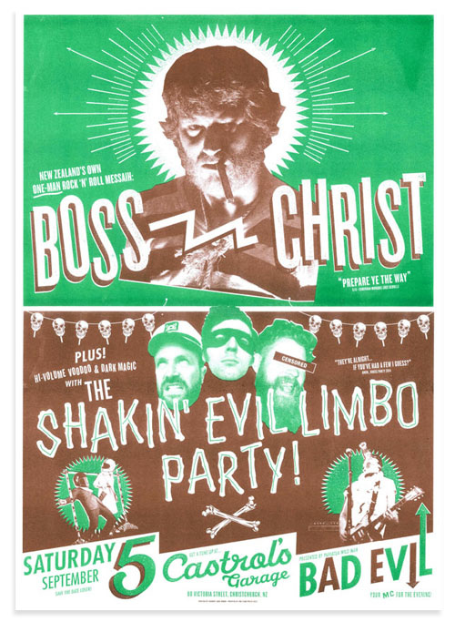 Boss Christ & Shakin' Evil Poster - Luke Wood
