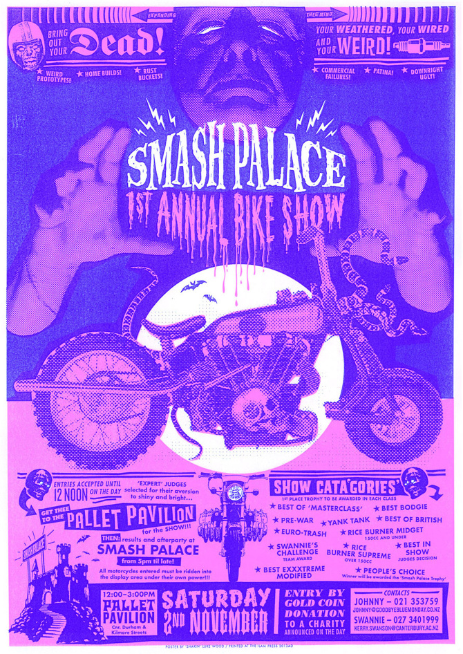 Smash Palace 1st Annual Bike Show Poster - Luke Wood