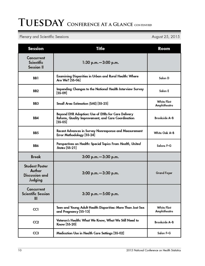 National Conference on Health Statistics Program Book - J. Sebest Portfolio