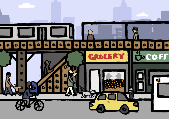 TransitCenter - Who's On Board - Max Halton Illustration