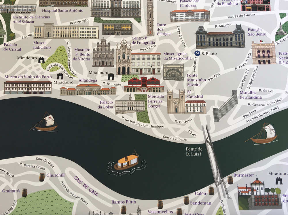 Baixa do Porto & Cais de Gaia (mapa/ map) - sofiafugas