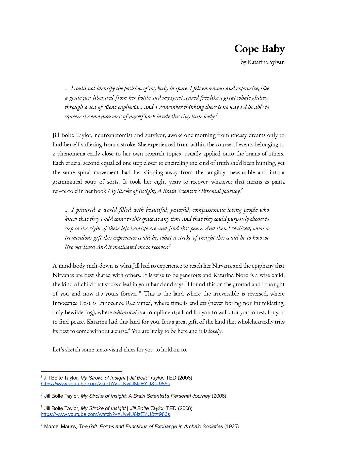 Text: Cope Baby - Katarina Sylvan