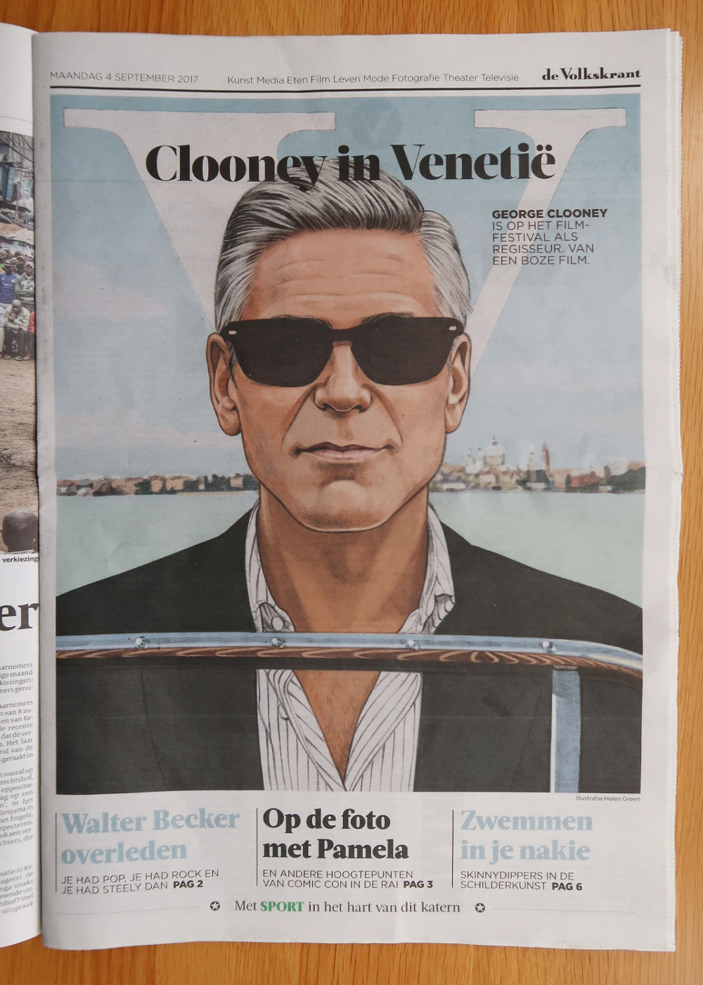 George Clooney - de Volkskrant - Helen Green Illustration