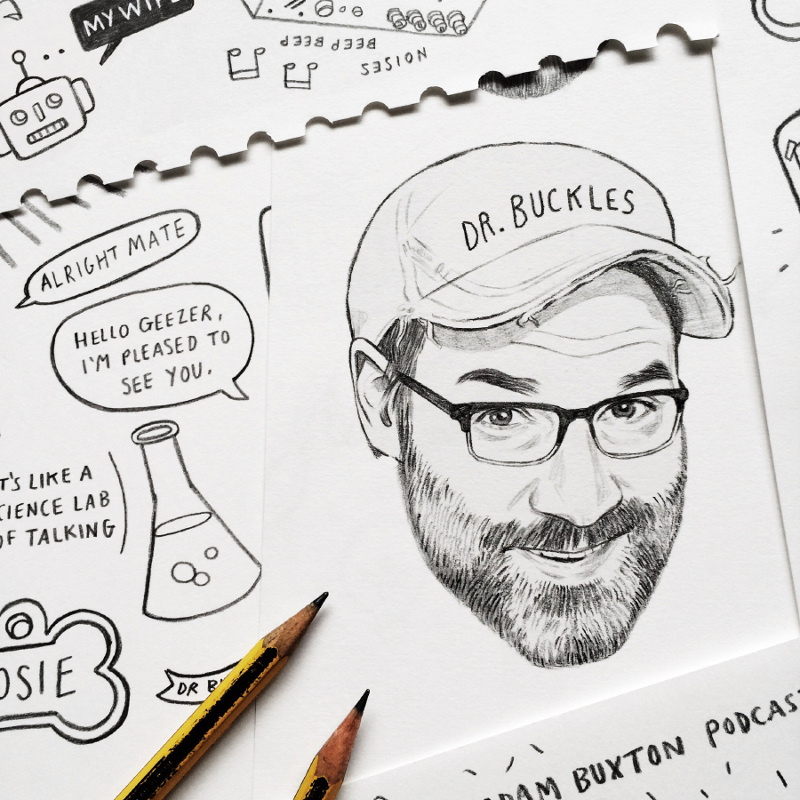 The Adam Buxton Podcast Merch - Helen Green Illustration The Adam Buxton Podcast Merch - Helen Green Illustration