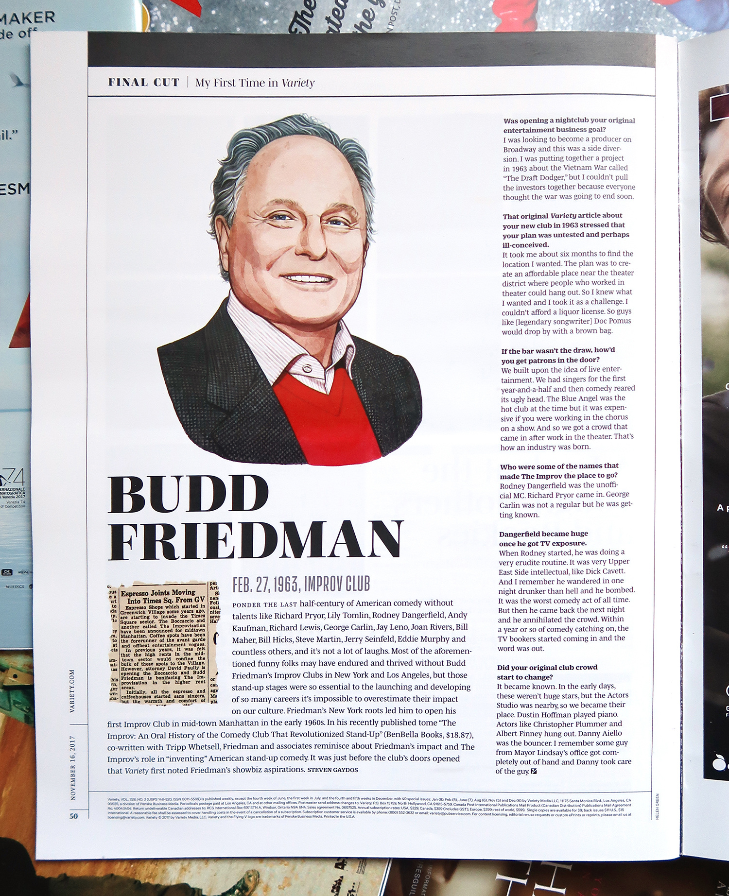 Budd Friedman - Variety - Helen Green Illustration
