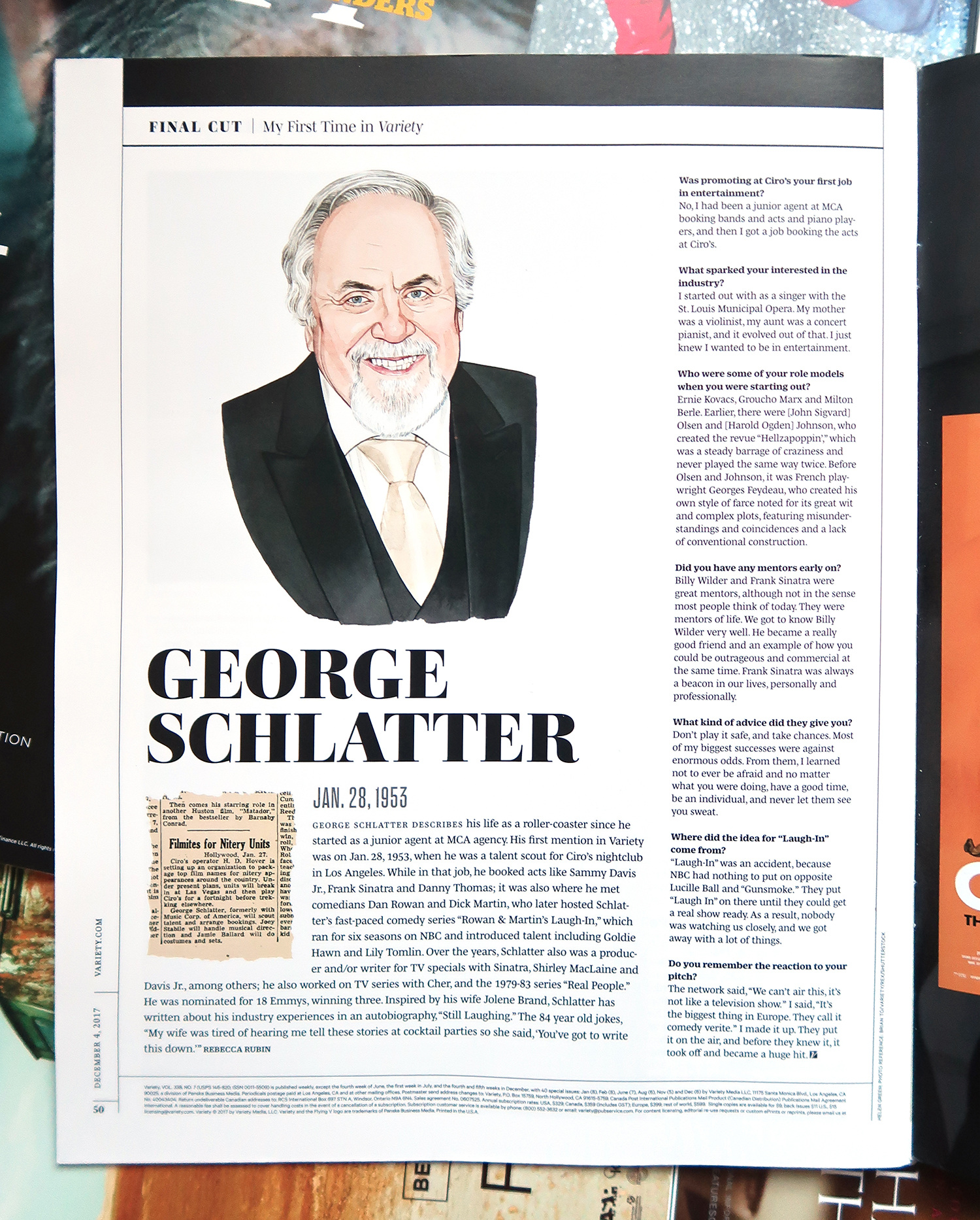 George Schlatter - Variety - Helen Green Illustration