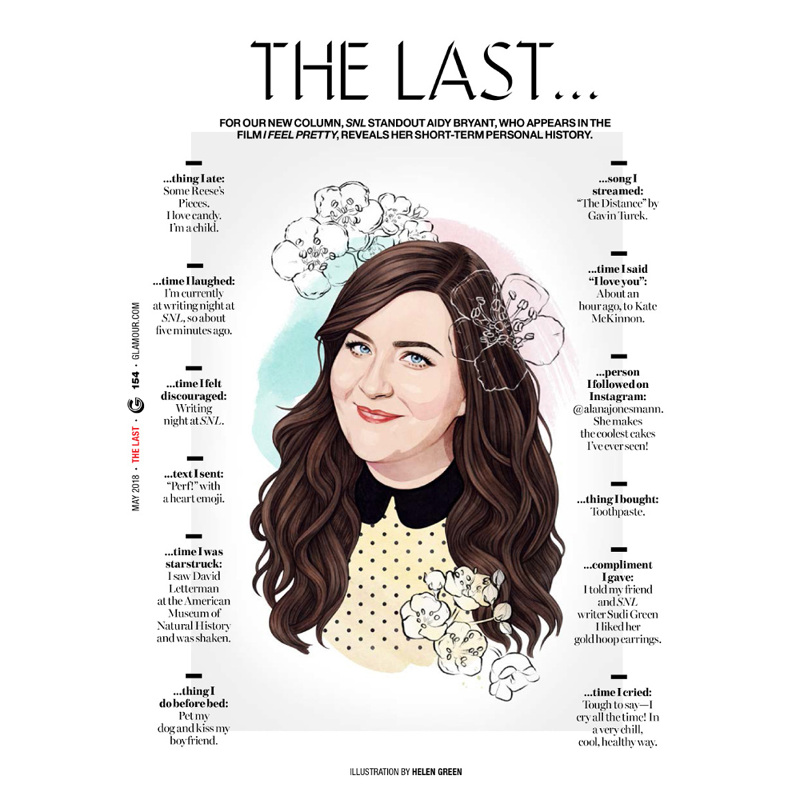 Glamour Magazine Portraits Helen Green Illustration