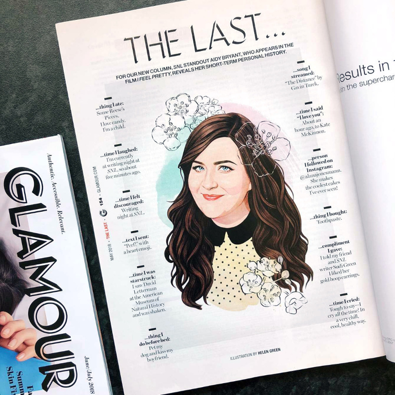 Glamour Magazine Portraits Helen Green Illustration