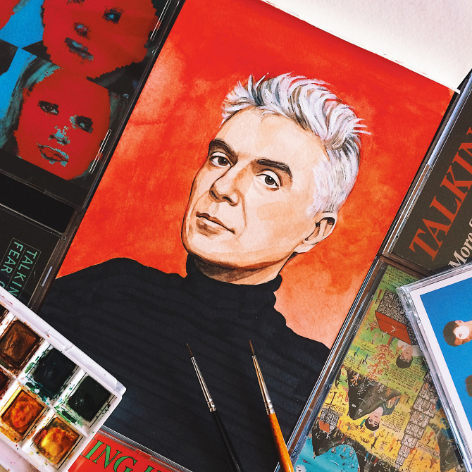 David Byrne Portraits - Helen Green Illustration