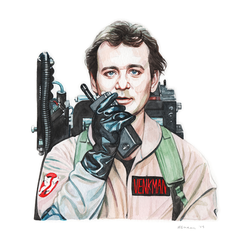 Bill Murray and Nicolas Cage Portraits - Helen Green Illustration