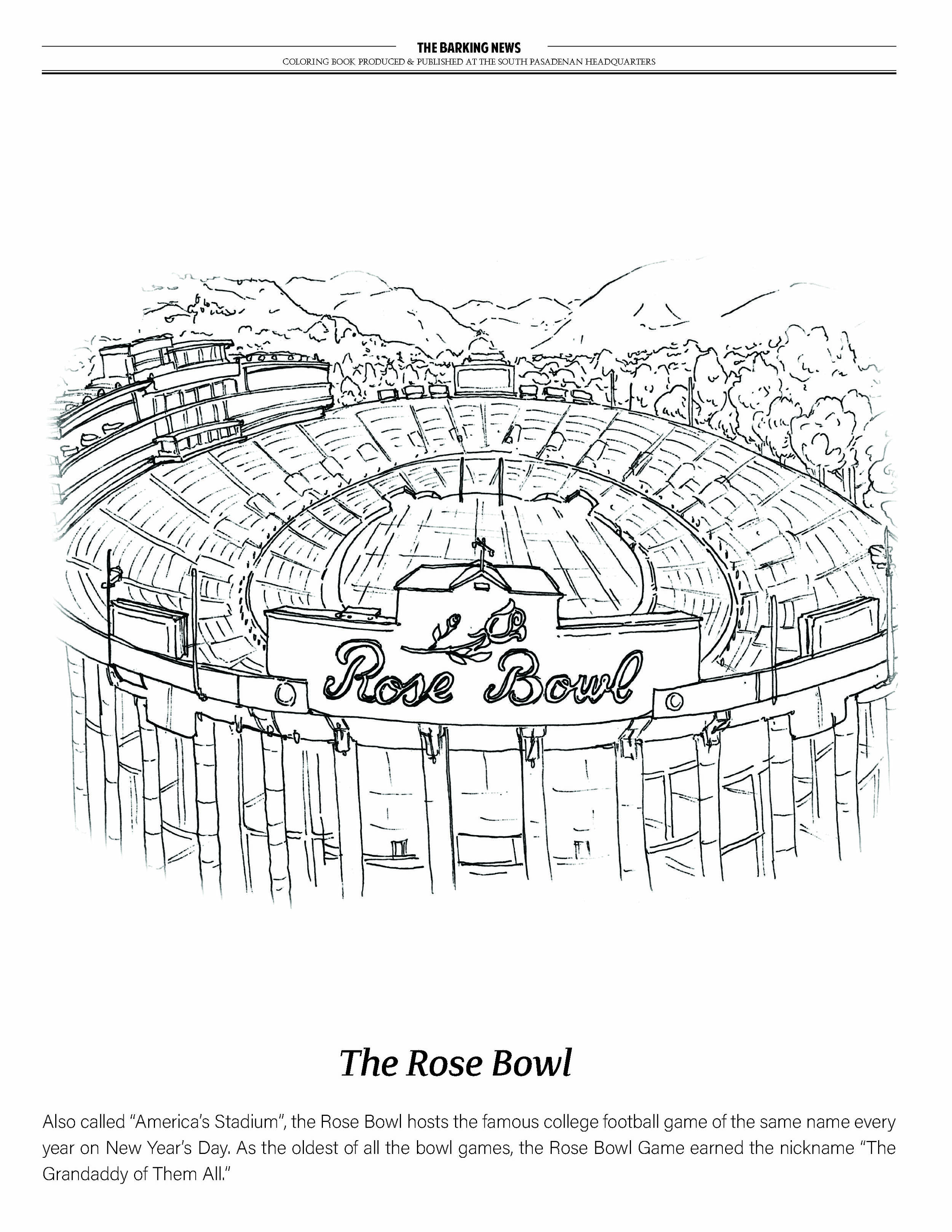 rose bowl coloring pages