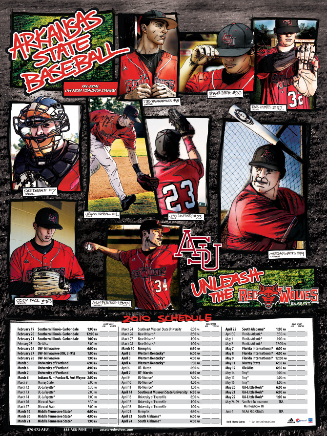 Arkansas State University Baseball Poster - Superviolet Creative & Design