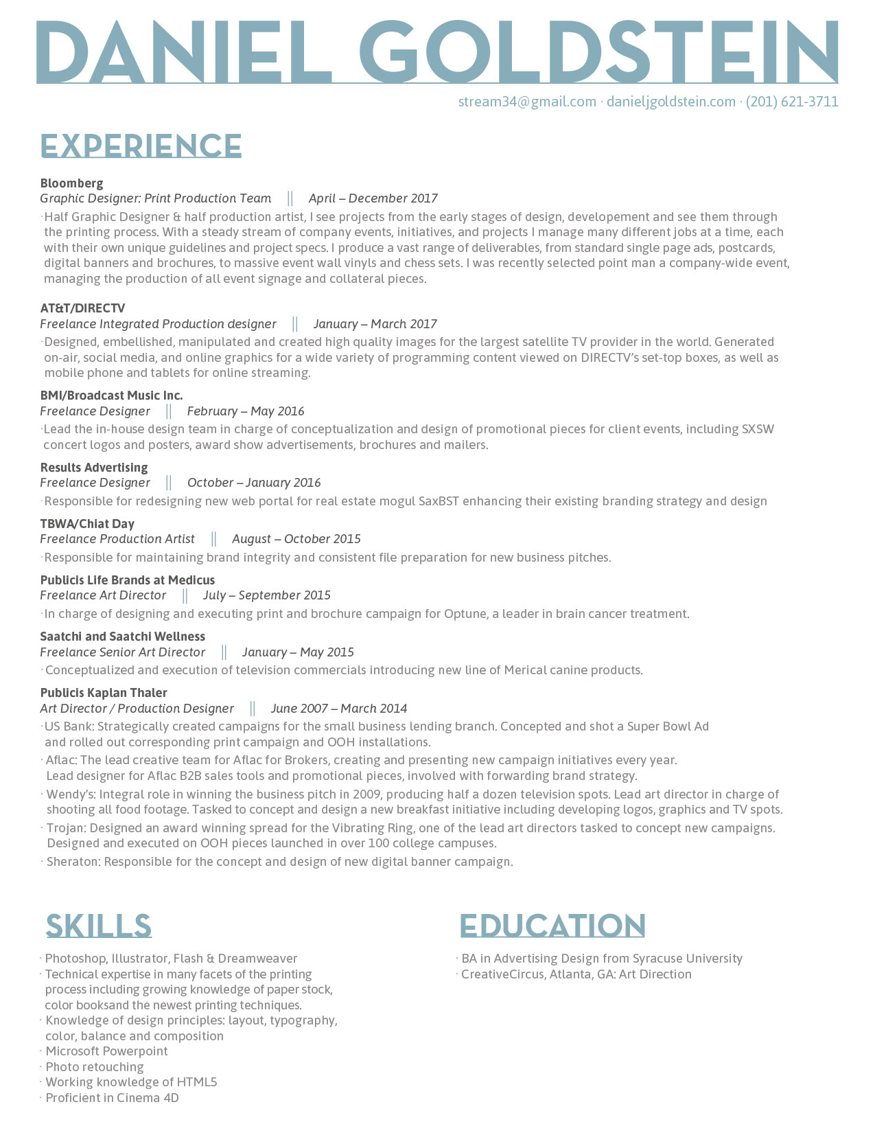 Resume - Daniel J. Goldstein