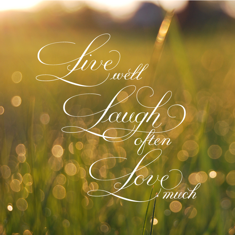 Live well Laugh often Love much - Daniel Boldt