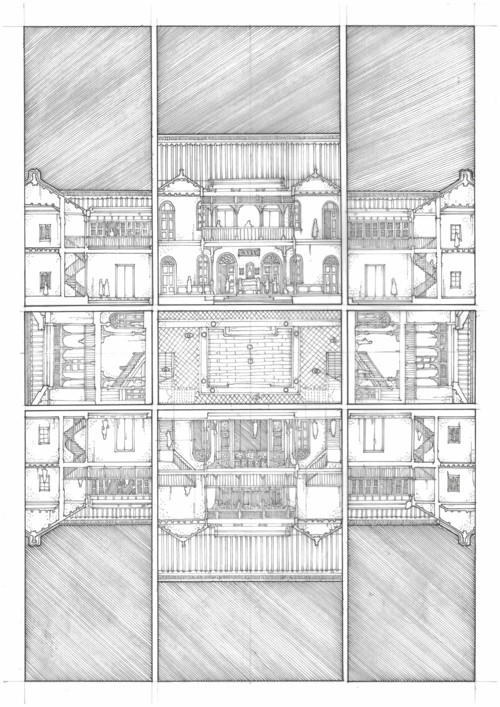 drawing the blue mansion - eujinlim