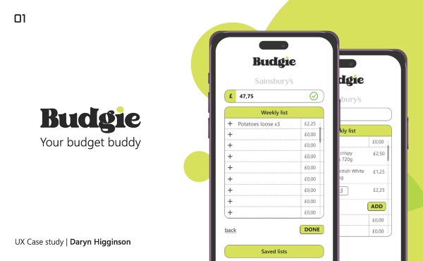 Budgie - UX case study - Dazgraphic