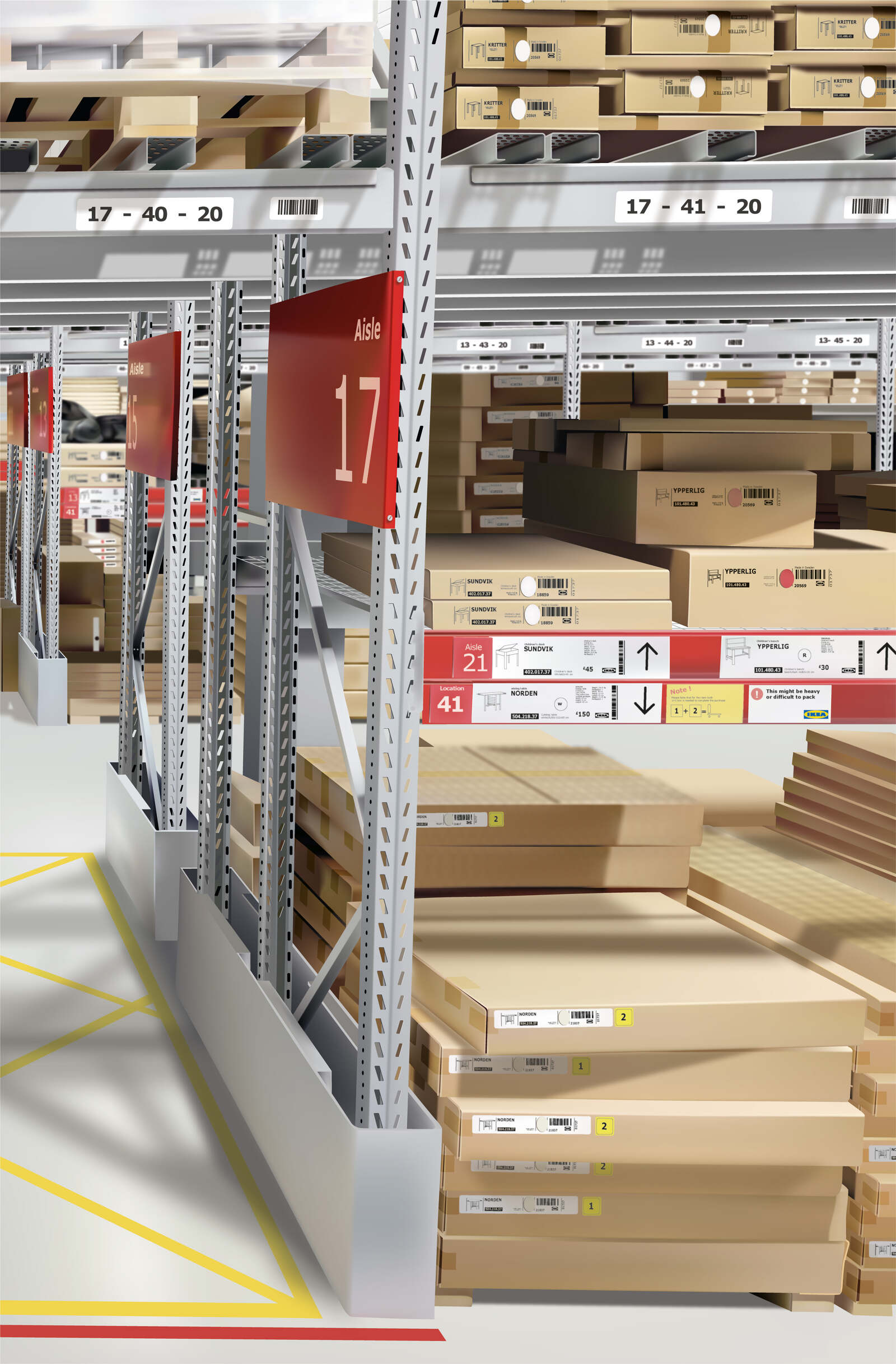 Ikea Self Serve Area - Zak Keene Digital Drawings