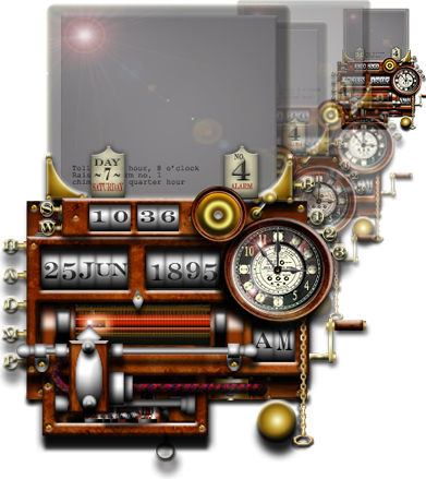 Steampunk Clock/Calendar Widget - Steampunk Widgets of Worldwide Repute