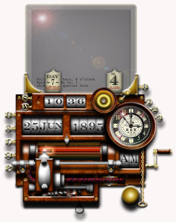 Steampunk Clock/Calendar Widget - Steampunk Widgets of Worldwide Repute