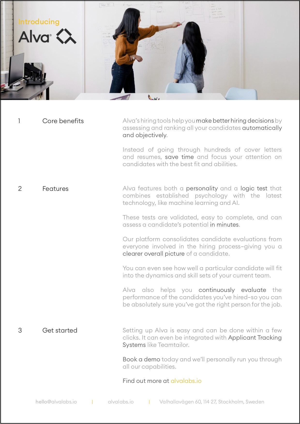 alva labs - eston tay | UX, content, marketing