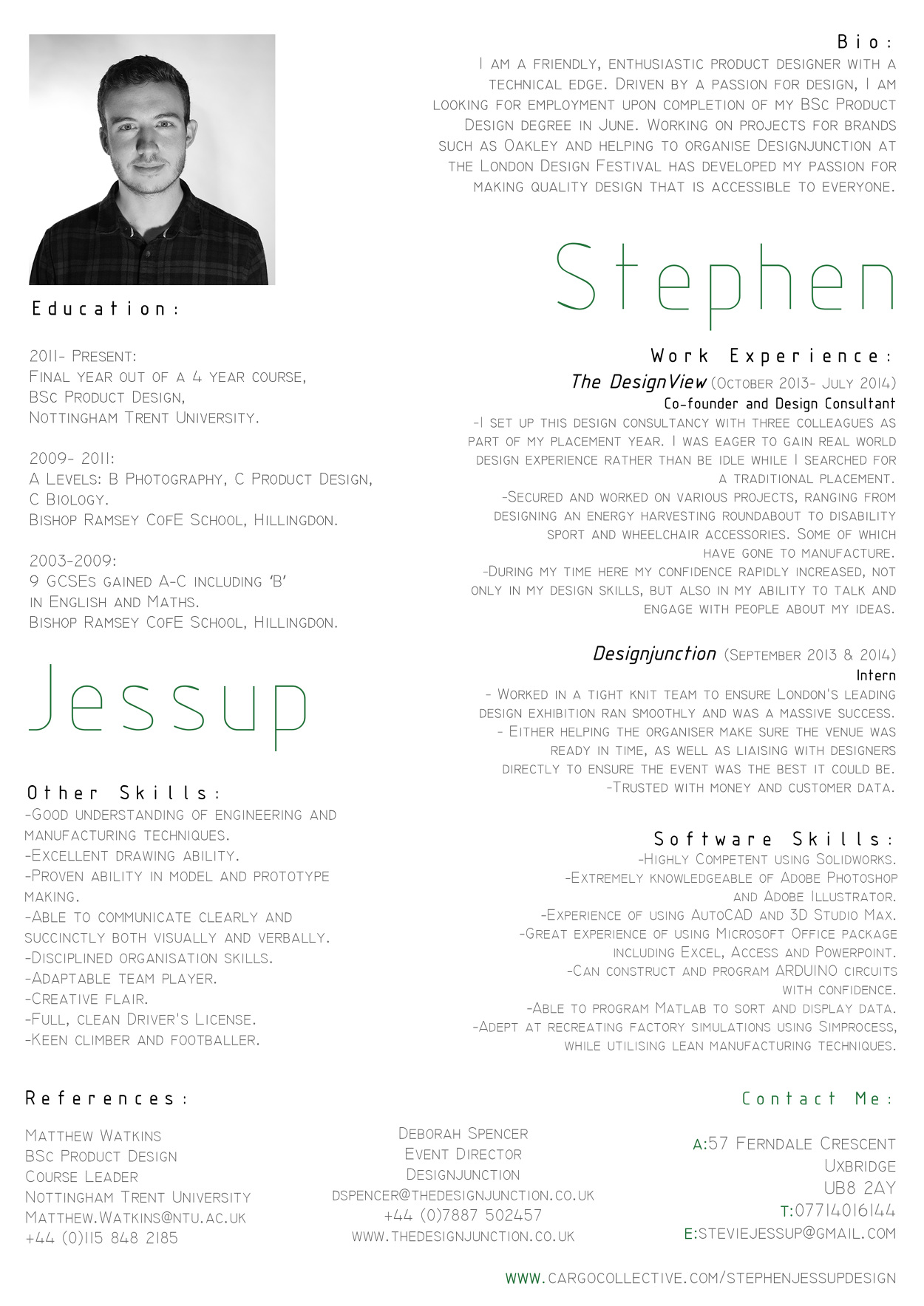 Curriculum Vitae - Stephen Jessup Design