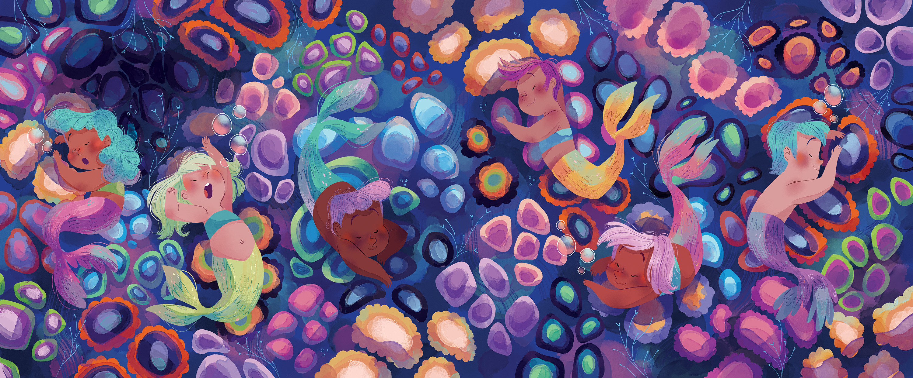 Mermaids Fast Asleep - Zoe Persico Illustration