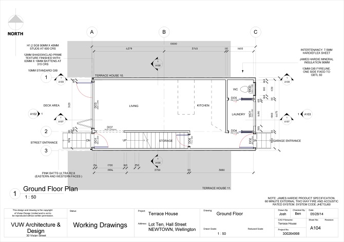 Terrace House Construction Drawings - joshjoemcindoearchitecture