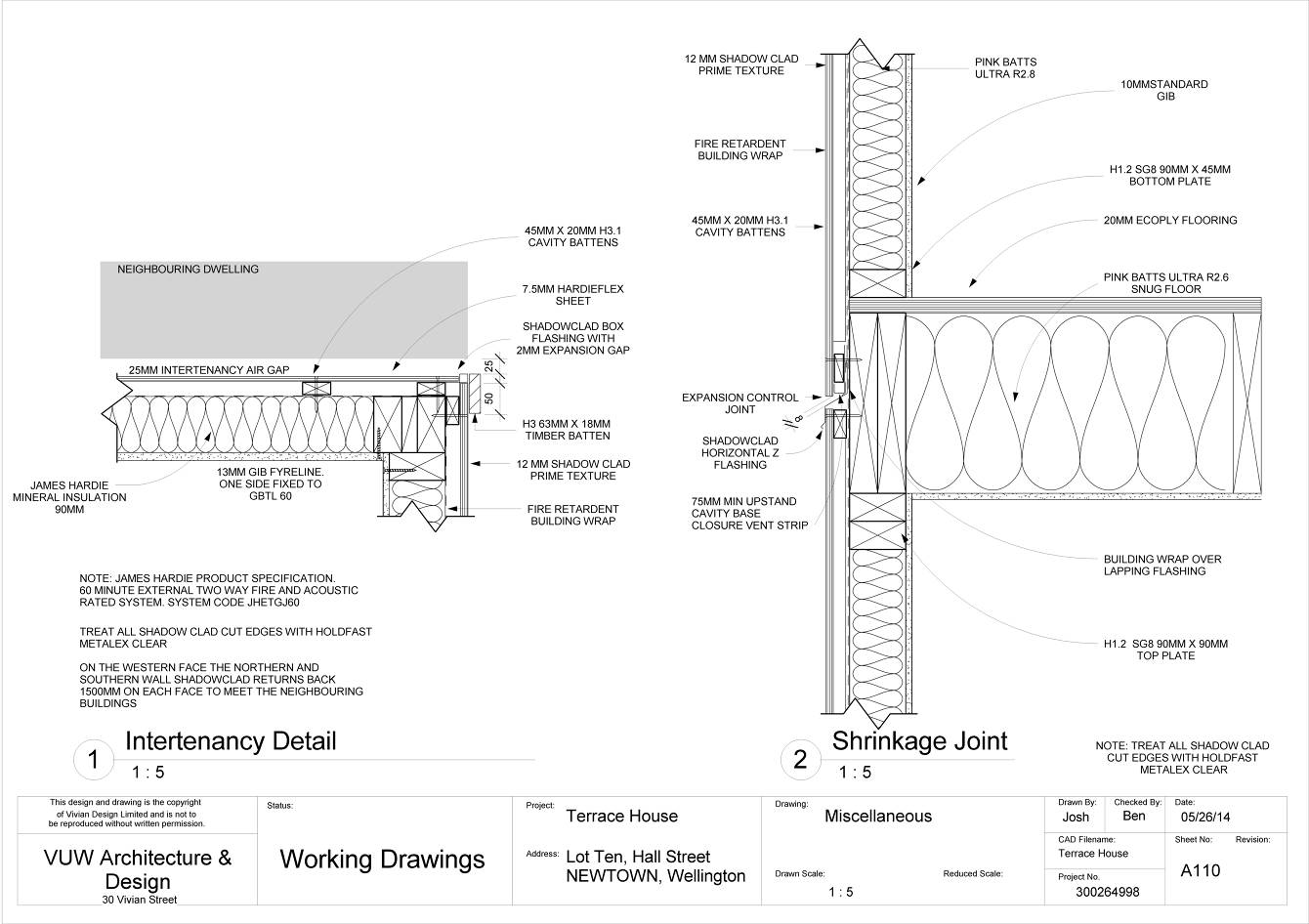 Terrace House Construction Drawings - joshjoemcindoearchitecture