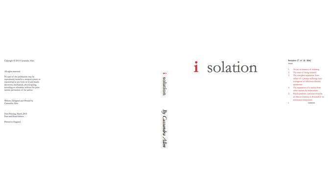 Isolation Book - cassieallen