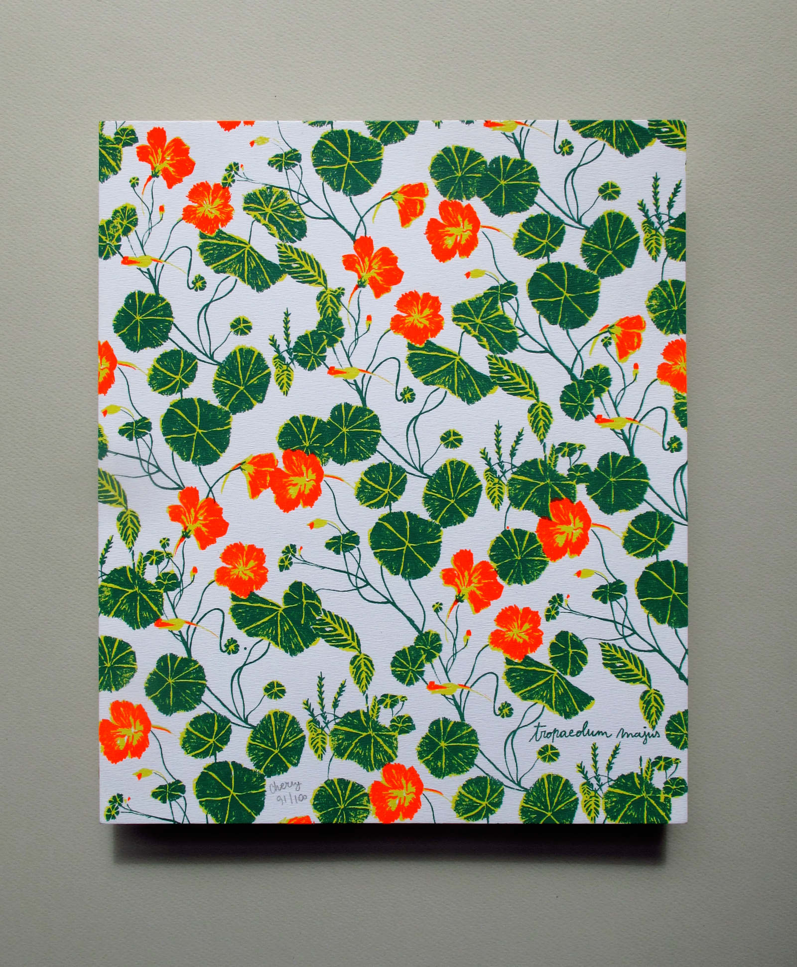 Fluo silk-screen printing - cherry