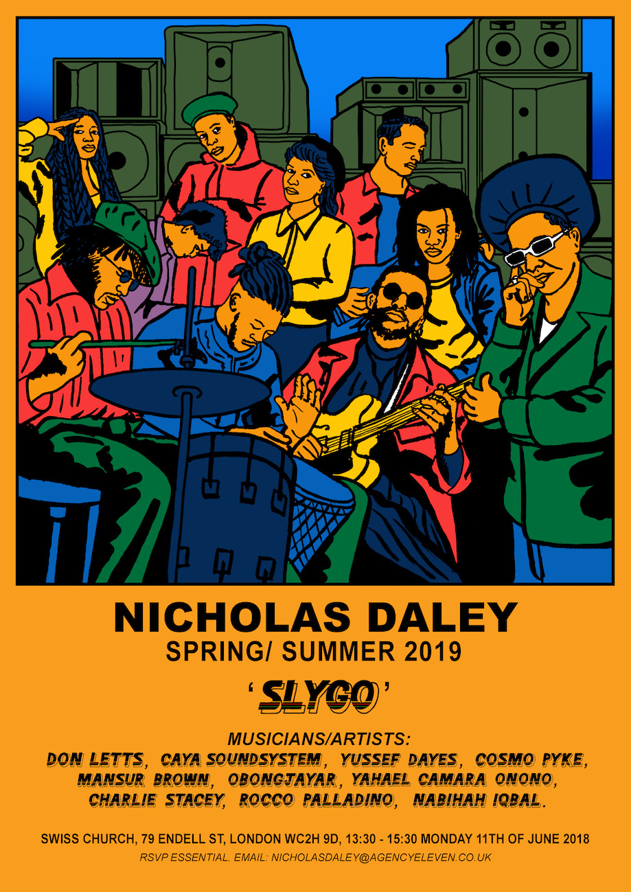 Artwork for Nicholas Daley SS19 show.