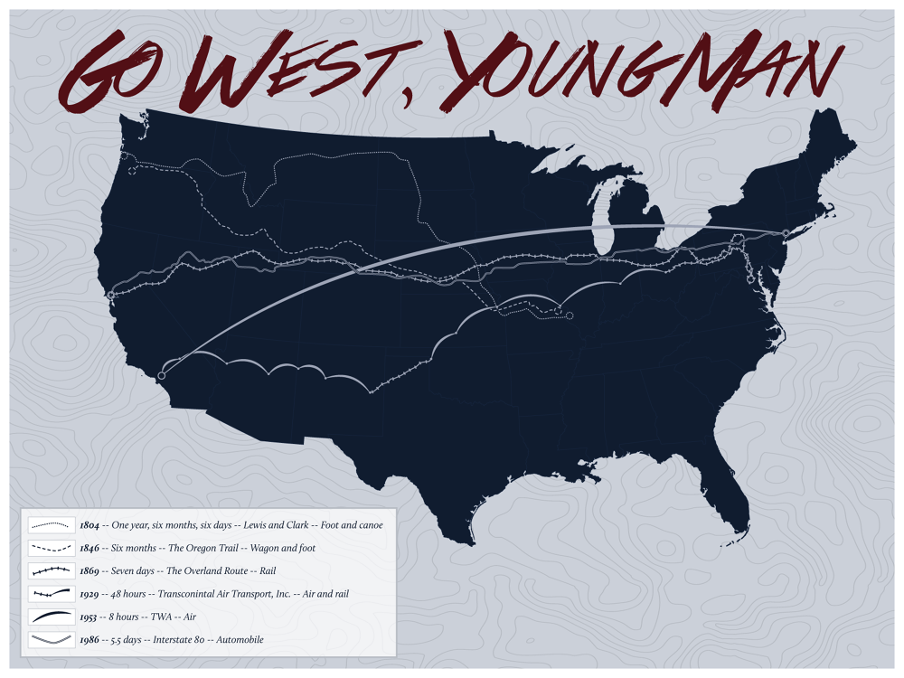 Transcontinental Travel Map - Nick Fabiani | Making Things