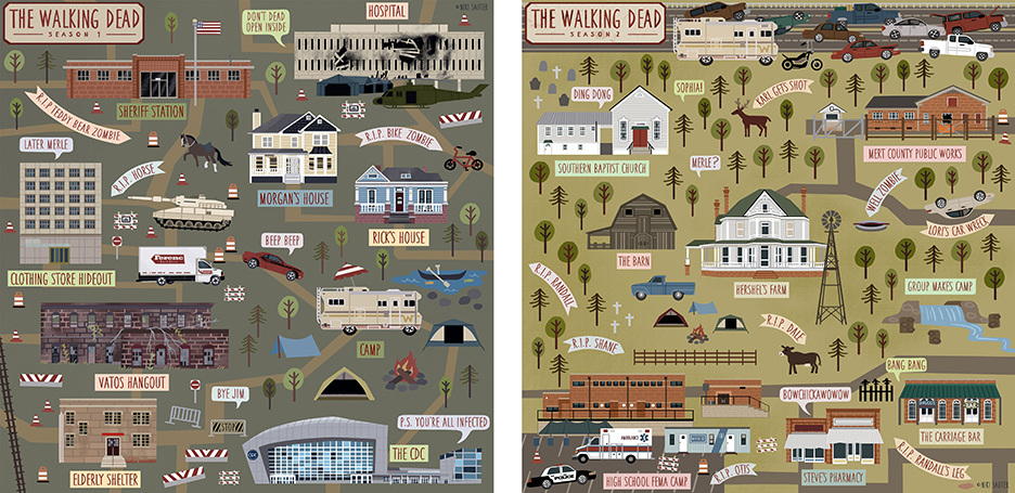 Pop Culture Maps - Illustration & Design by Niki Sauter