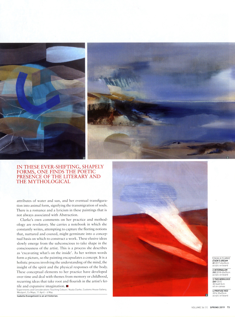 Irish Arts Review. Spring 2019 - Nuala Clarke