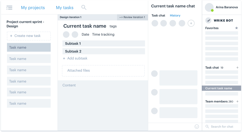 Wrike User Interface Concept - Arina Baranova