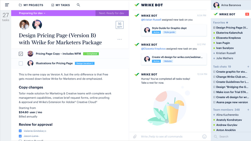 Wrike User Interface Concept - Arina Baranova