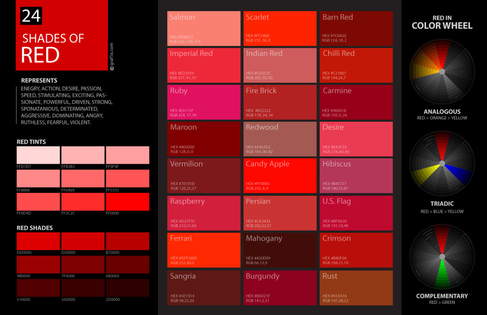 Hex Code For Red Shades XYZ De Code