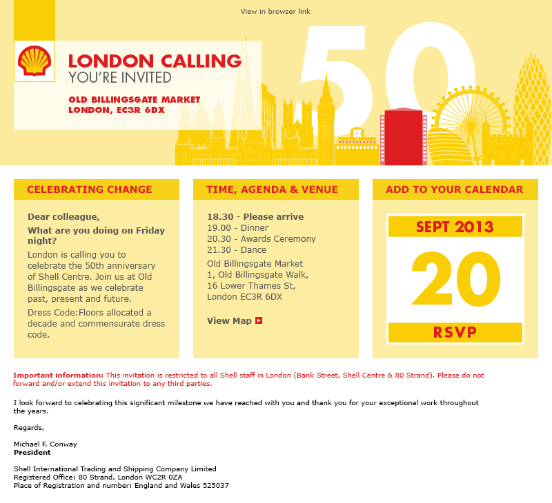 Shell Email Invite - Juliet Wakefield