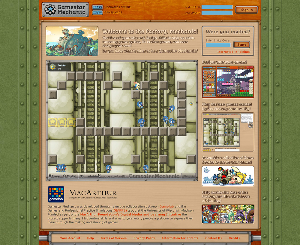 Web Game: Gamestar Mechanic - leftrightoutput