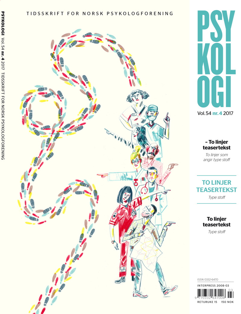 Tidsskrift for norsk Psykologforening, cover 2017 - Åshild Irgens