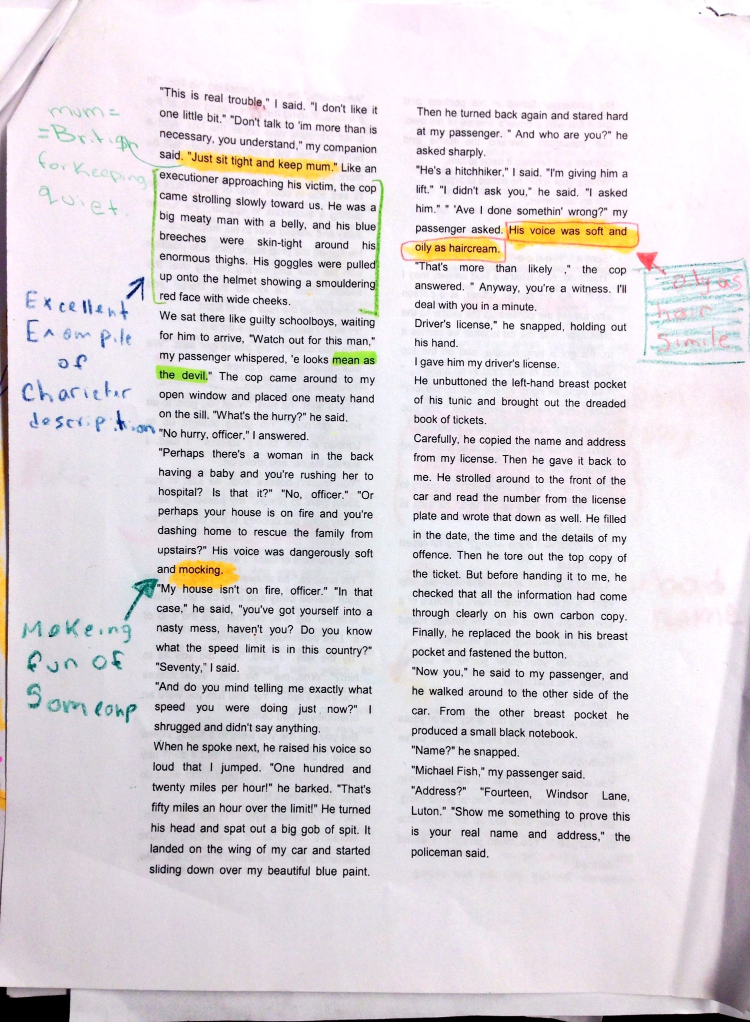 The Hitchhiker by Roald Dahl - milkandcrayons