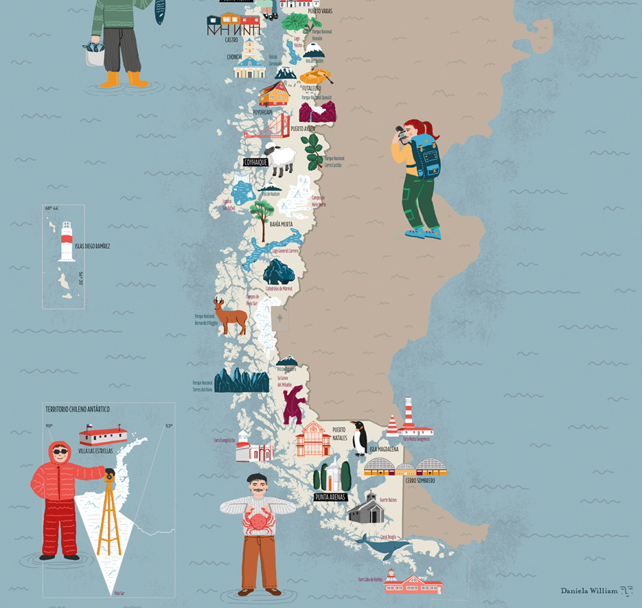 mapa de chile - daniela william