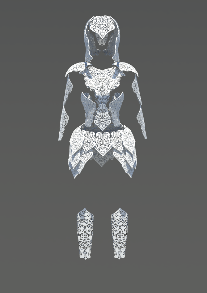 3D Printed Lace Armour - Flavia Rose