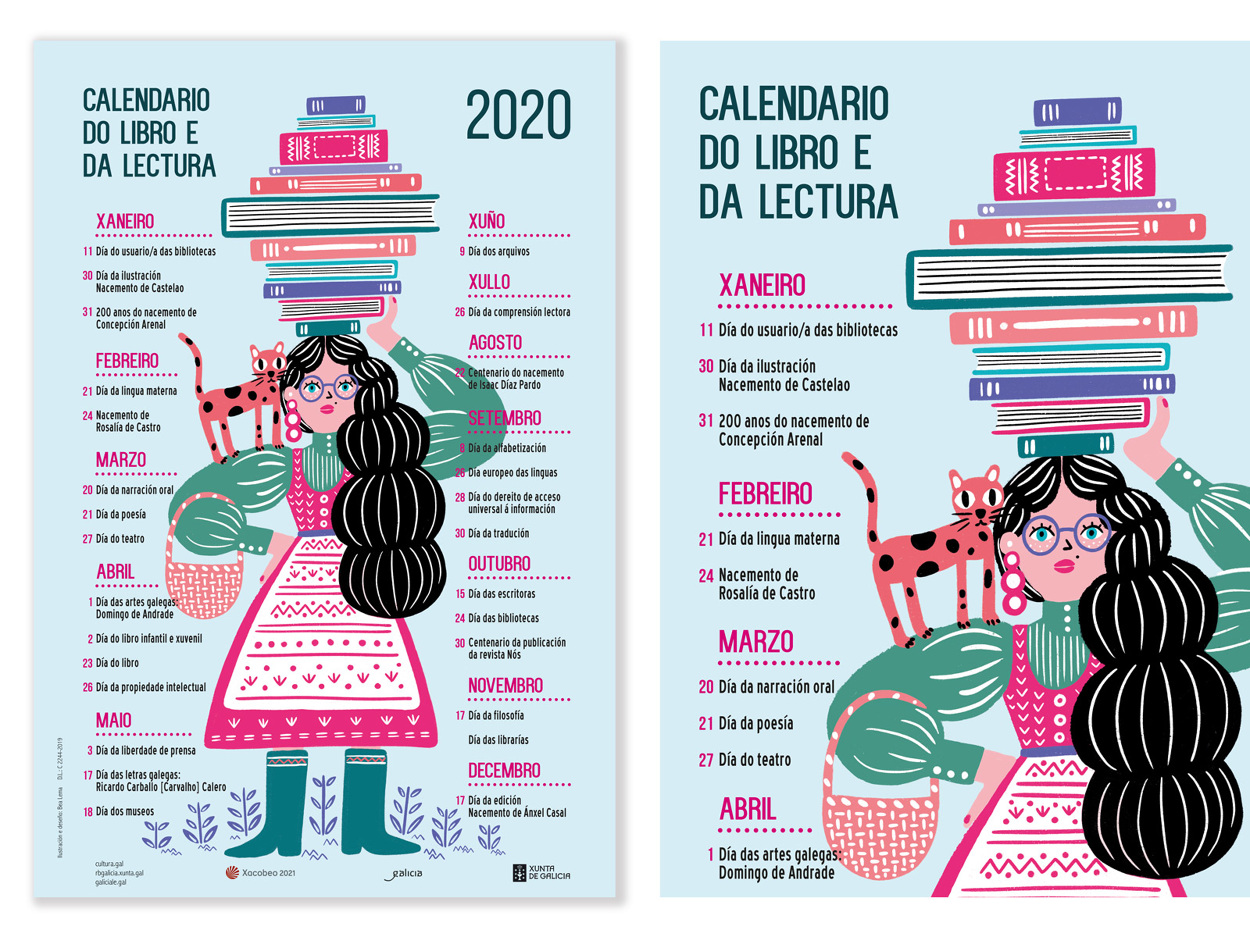 Calendario do libro e da lectura 2020 - Bea Lema