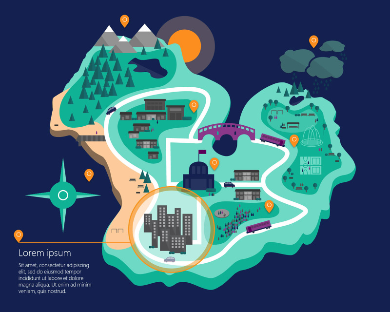 Map Illustration Navigation - jaicreations art + design