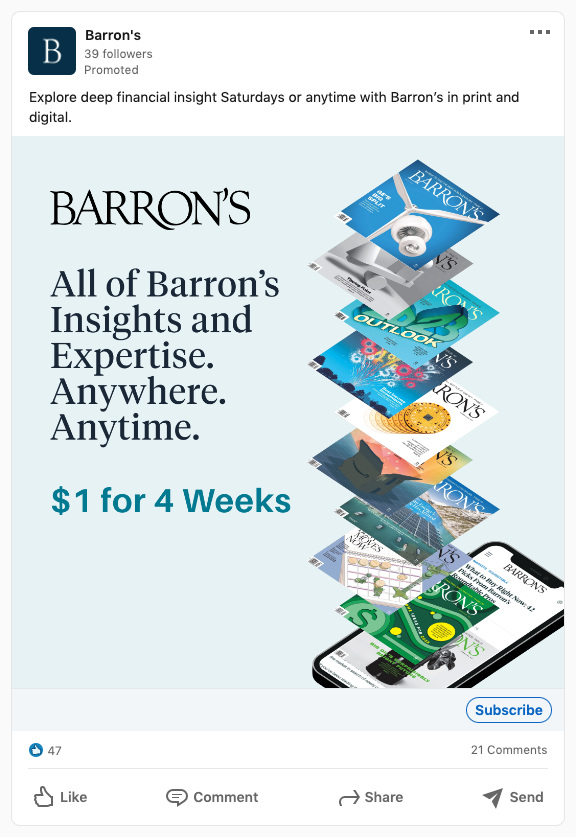 Barron's Print + Digital - Charlie Curnow | Copywriter/Content Writer