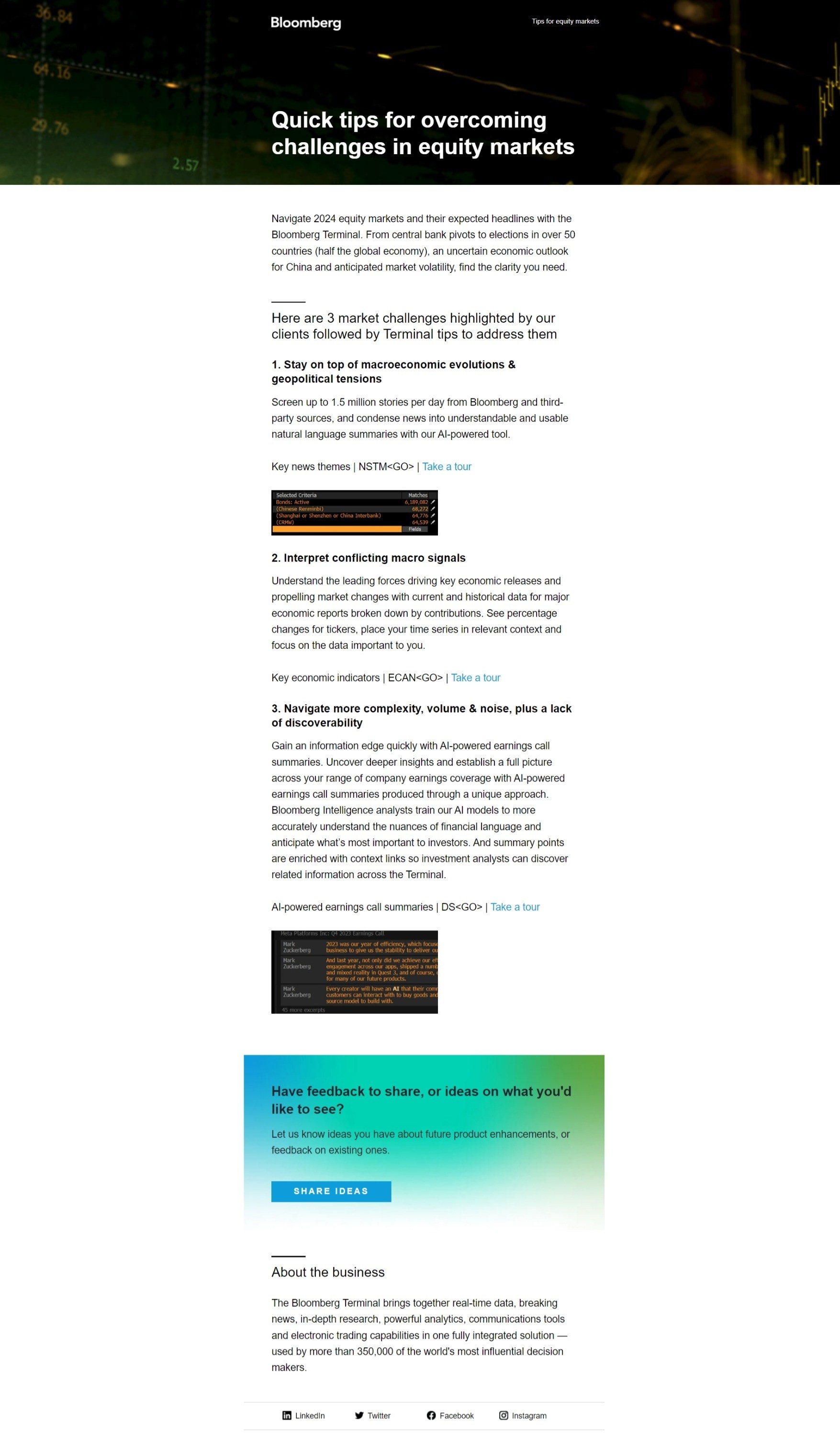 Bloomberg Terminal Quick Tip Emails - Charlie Curnow | Senior Copywriter