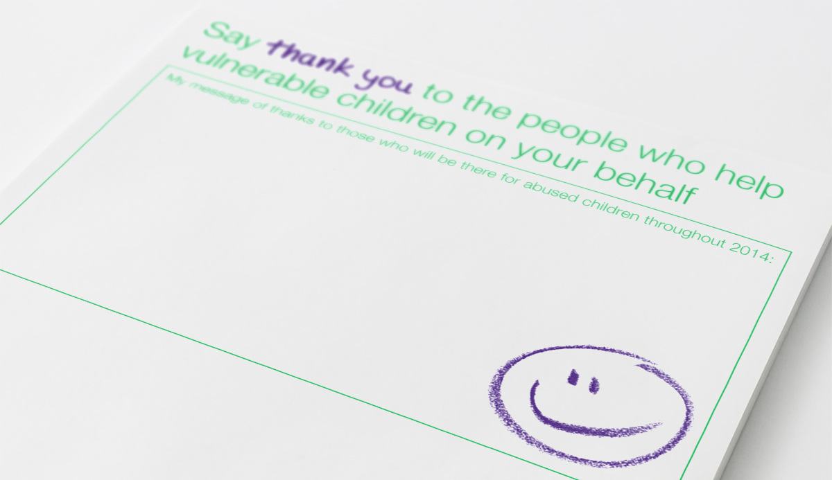 NSPCC - Thank You - Julian Clark – Freelance Graphic Design & Art Direction