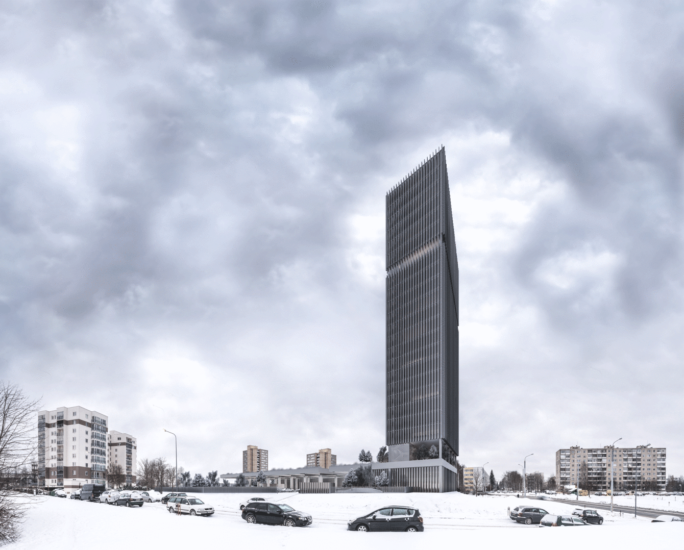 The Bank of Lithuania | New building competition project - wall